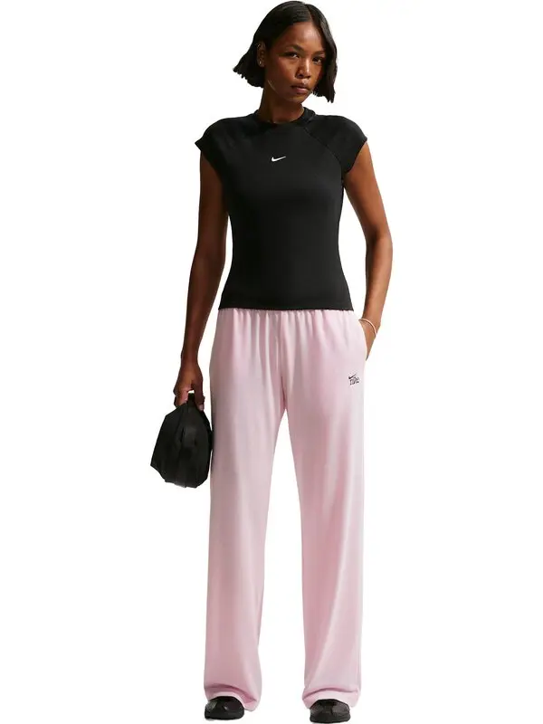 Nike Sportswear Chill Knit Mid-rise Lightweight Open-hem Pants - Pink