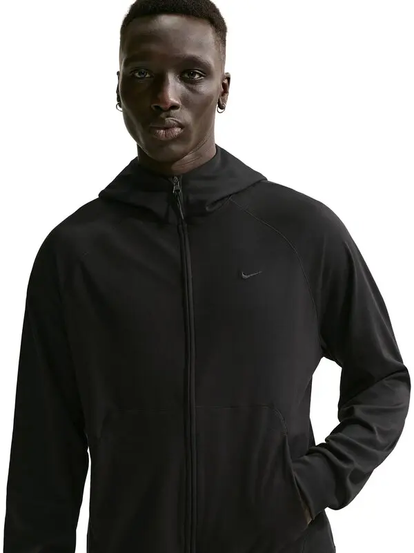 Nike Primary Nanoknit Dri-fit Uv Protection Full-zip Performance Hoodie - Black