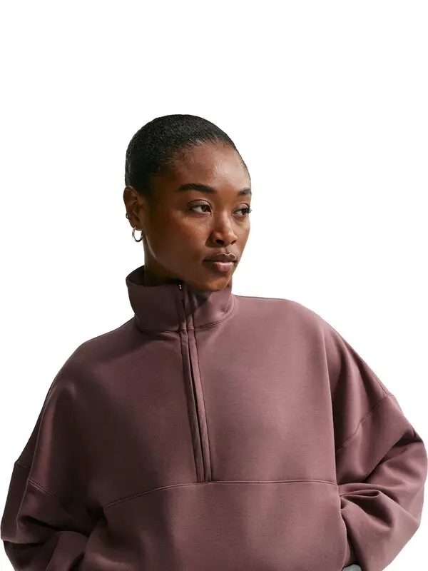 Nike 24.7 Impossiblysoft Dri-fit Oversized 1/2-zip Top - Purple