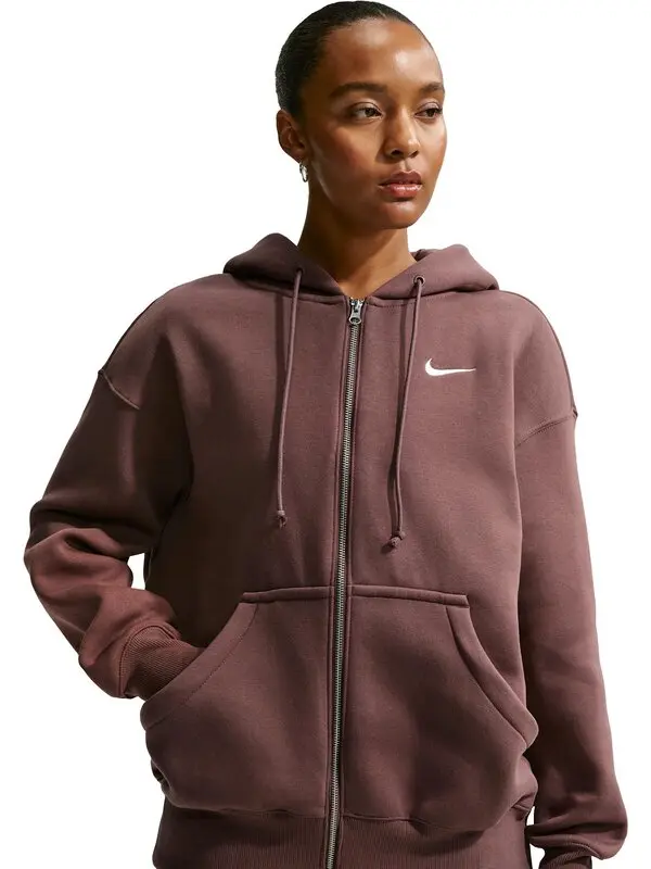 Nike Sportswear Phoenix Fleece Oversized Full-zip Hoodie - Purple