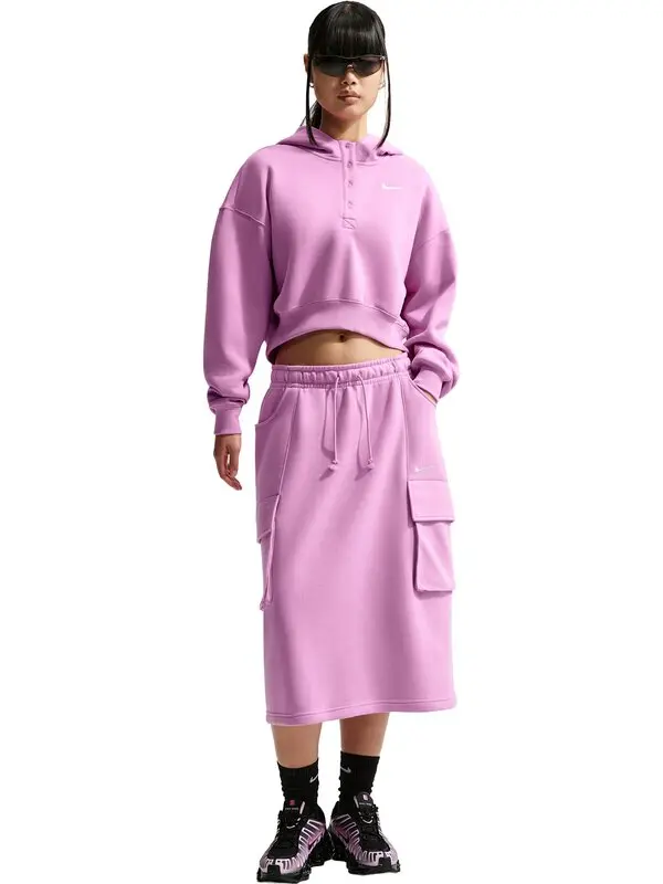 Nike Sportswear Phoenix Fleece Cargo Midi Skirt - Purple