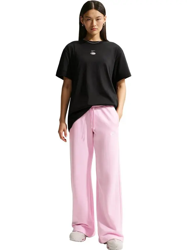 Nike Sportswear Club Fleece Mid-rise Wide-leg Sweatpants - Pink