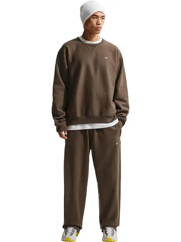 Nike Solo Swoosh Fleece Open-hem Pants - Brown