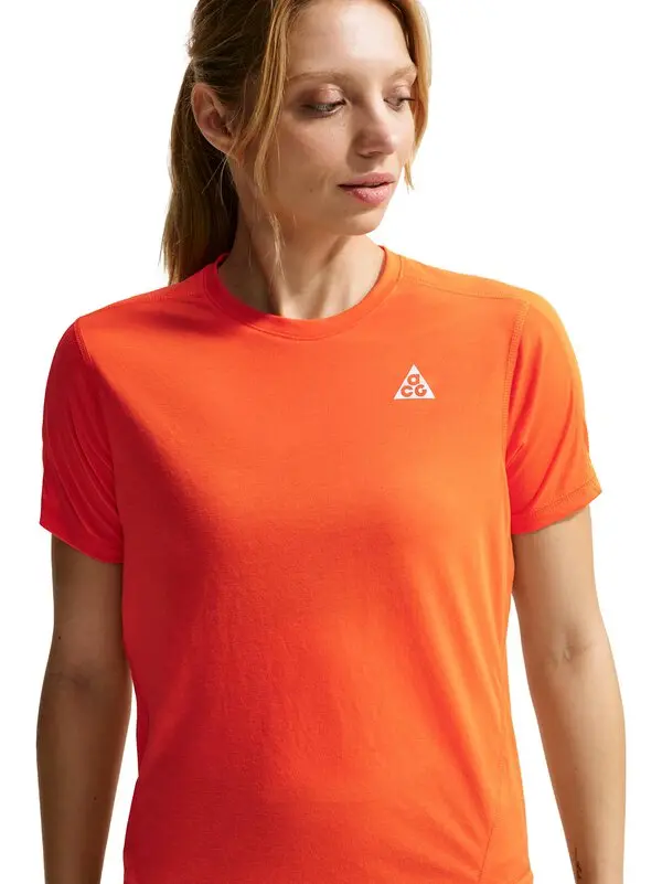 Nike Dri-fit Short-sleeve Trail Running Top - Orange