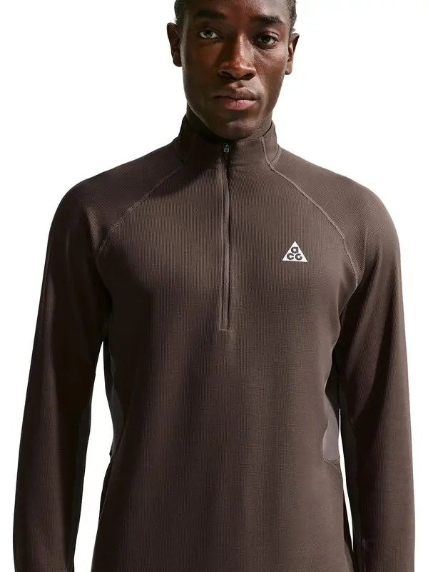 Nike Acg Dri-fit Mid-layer 1/4-zip Trail Running Top - Brown