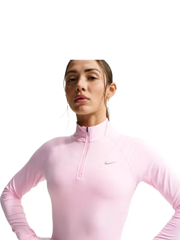 Nike Tempo Dri-fit Fitted 1/2-zip Running Top - Pink