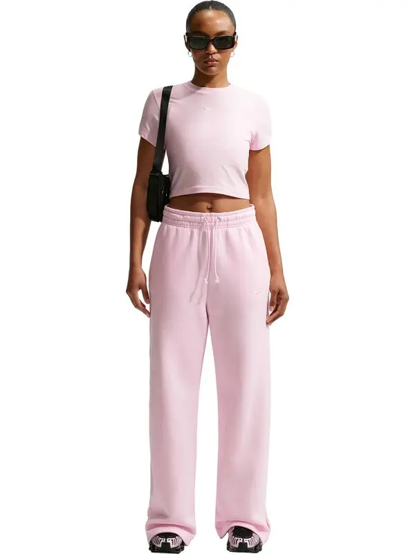 Nike Sportswear Phoenix Fleece High-waisted Wide-leg Pants - Pink
