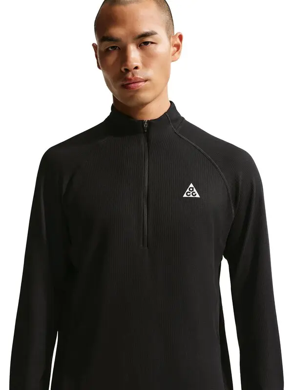 Nike Acg Dri-fit Mid-layer 1/4-zip Trail Running Top - Black