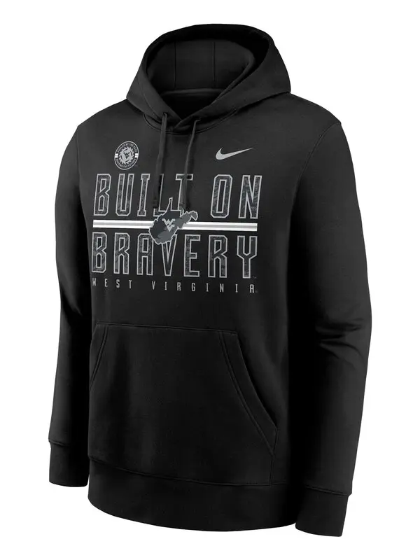 Nike West Virginia Built On Bravery Club College Pullover Hoodie - Black