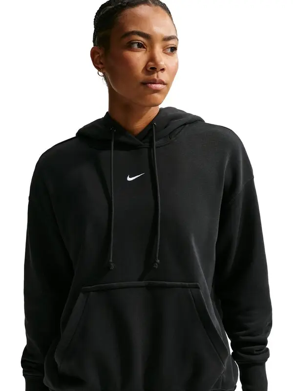 Nike Phoenix Fleece Oversized Pullover Basketball Hoodie - Black