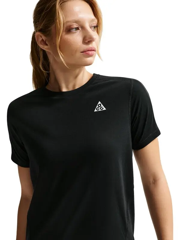 Nike Acg Dri-fit Short-sleeve Trail Running Top - Black