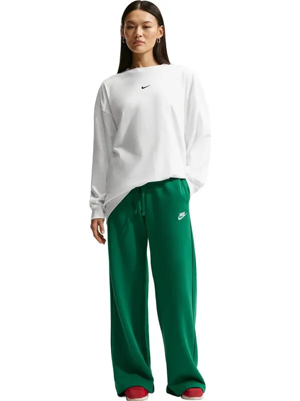 Nike Sportswear Club Fleece Mid-rise Wide-leg Sweatpants - Green