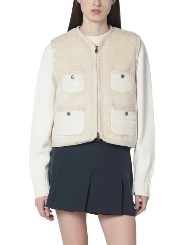 Moncler Mimosa Fleece Gilet - Beige