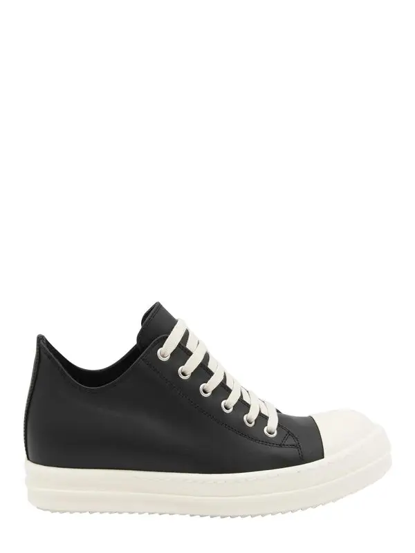 Rick Owens Leather Low Sneakers - Black/milk