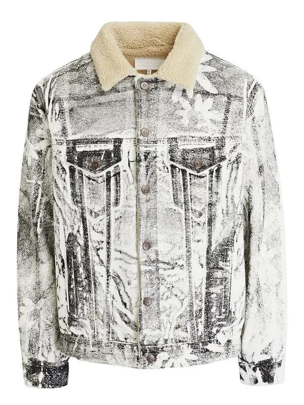 MAISON MARGIELA Printed Denim Jacket - Off-white