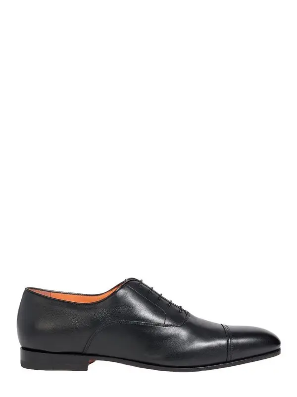 Santoni Leather Oxford Shoes - Black