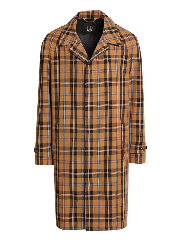 Dunhill Checked Gabardine Coat - Camel