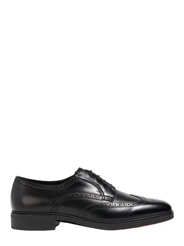 Santoni Leather Oxford Brogues - Black