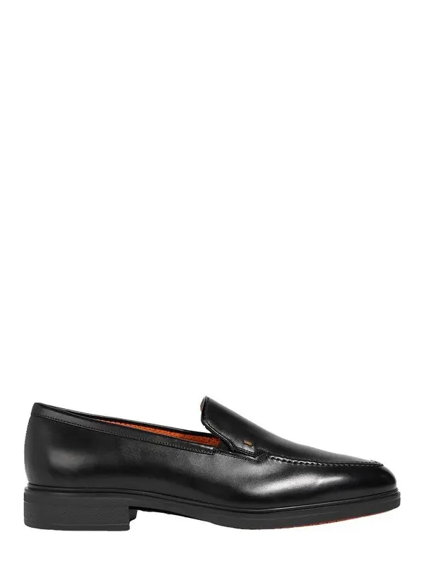 Santoni Leather Loafers - Black