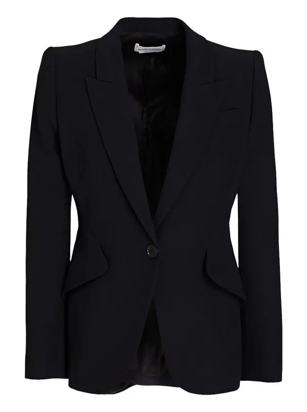 Alexander McQueen Crepe Blazer - Black