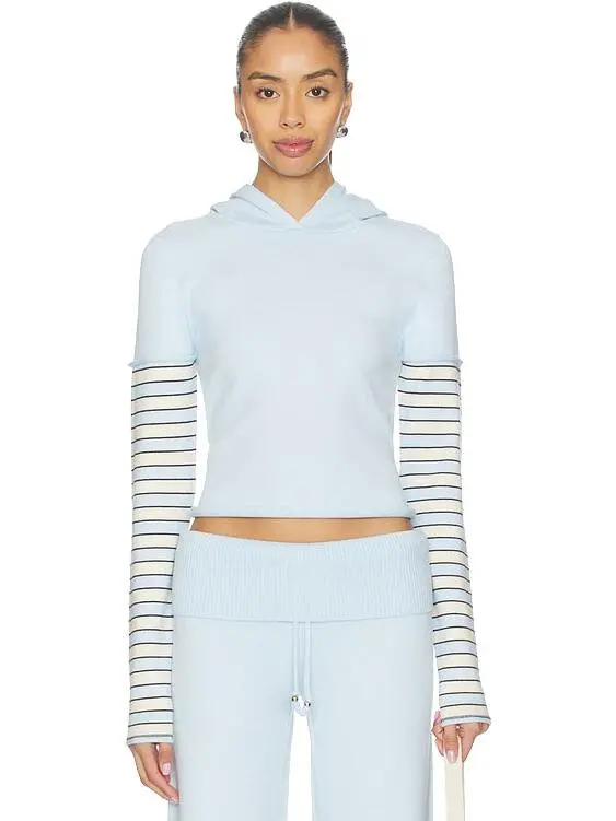 Frankies Bikinis Marina Cloud Knit Hoodie - Lighthouse