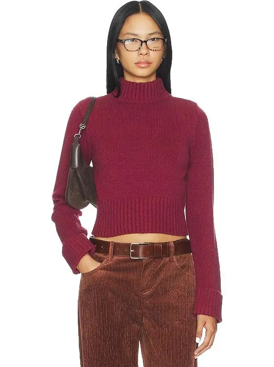 Frankies Bikinis Laurel Cloud Knit Turtleneck Sweater - Rosewood