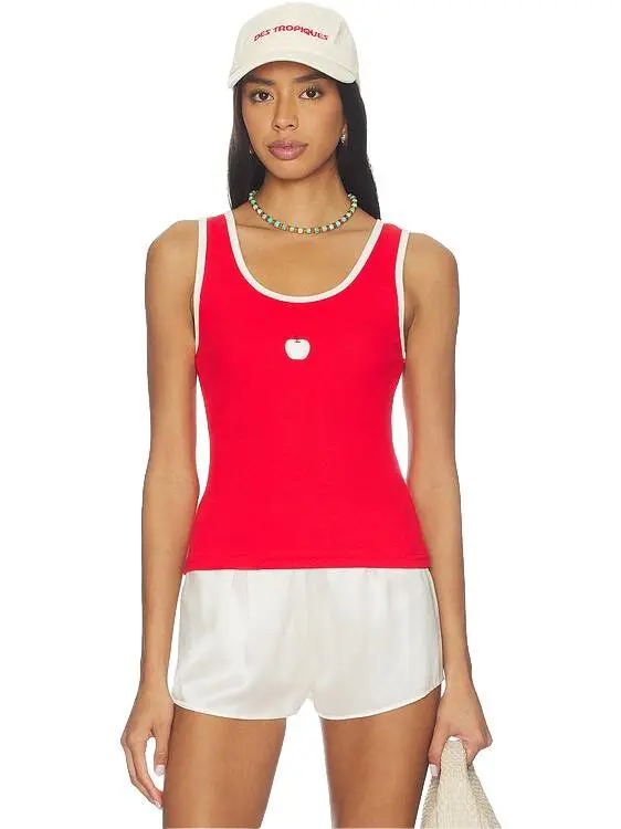 ARAMINTA JAMES Manzana Rib Tank - Apple Red