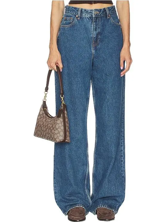 DR. DENIM Donna Wide Leg Jeans - Stream Mid Stone