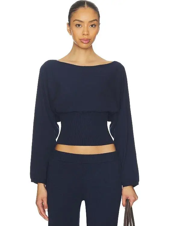 LOVERS AND FRIENDS Liza Boat Neck Sweater - Navy