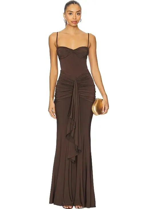 LOVERS AND FRIENDS Emmy Maxi Dress - Dark Brown