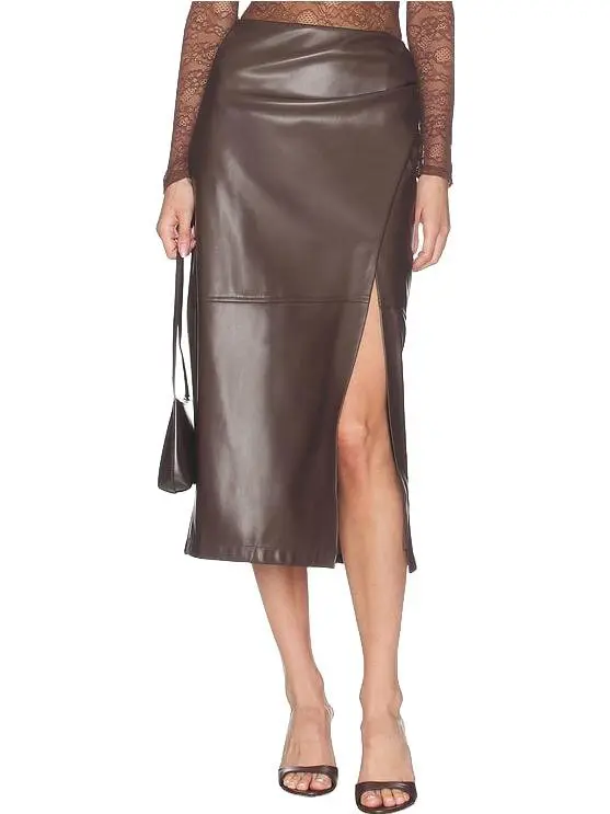 Cami Nyc Lorena Vegan Leather Skirt - Sable