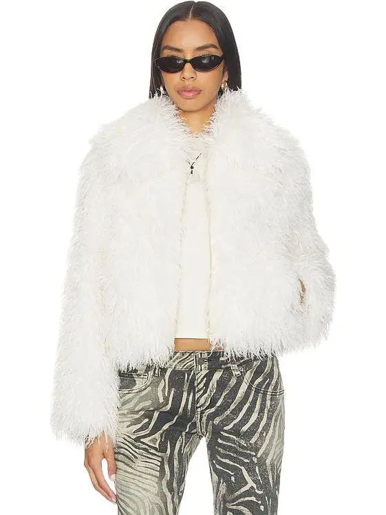 Generation Love Leslie Faux Shearling Jacket - White