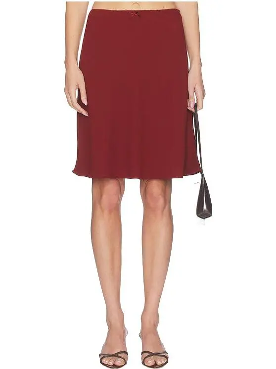 Astr The Label Crepe Skirt - Wine
