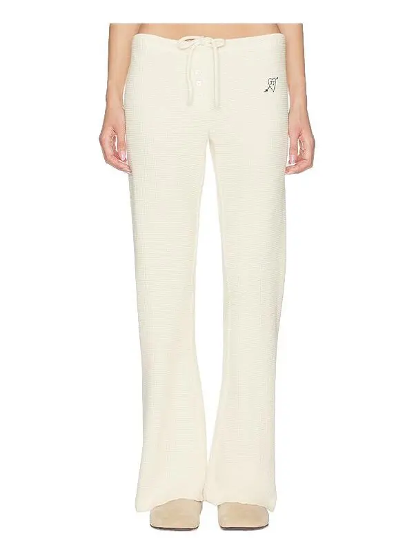 JULIET JOHNSTONE Waffle Knit Lounge Pant - Cream