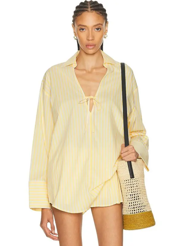 Solid & Striped The Livia Tunic Top - Lemon Drop & Brule