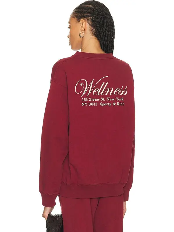 SPORTY & RICH Soho Crewneck Sweatshirt - Merlot