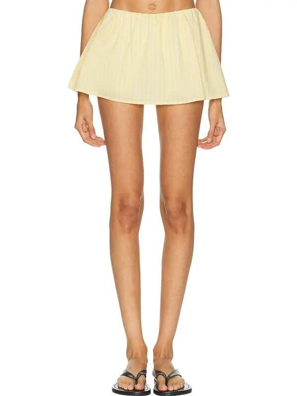 Solid & Striped The Brinley Striped Skirt - Lemon Drop & Brule Stripe
