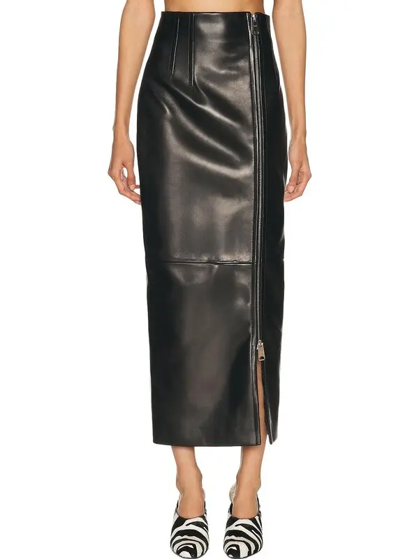 Khaite Gres Leather Skirt - Black
