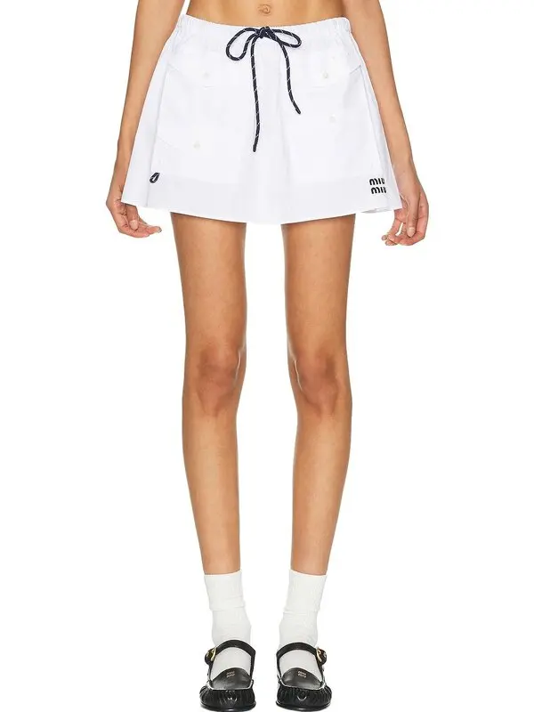 Miu Miu Cargo Mini Skirt - Bianco