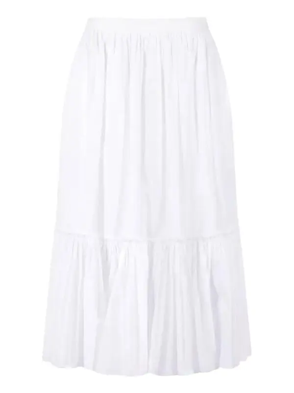 JIL SANDER Ruffled Tiered Skirt - White