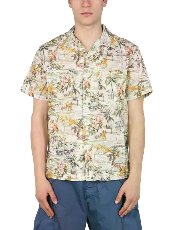 EAST HARBOUR SURPLUS Floral-print Pocket Shirt - Neutrals