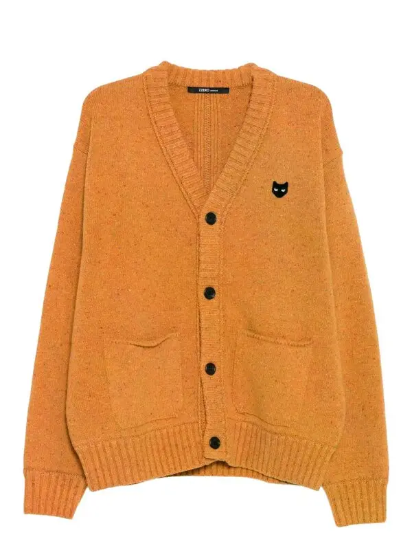 SONGZIO Panther-embroidered Cardigan - Orange