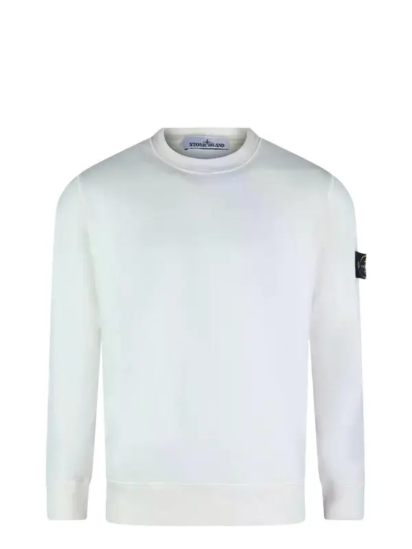 Stone Island Crew-neck Sweatshirt With Logo Patch - White