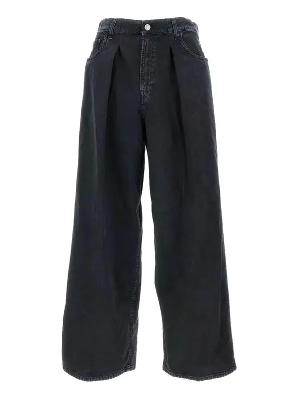 HAIKURE Candy Pleat Wide-leg Jeans - Black