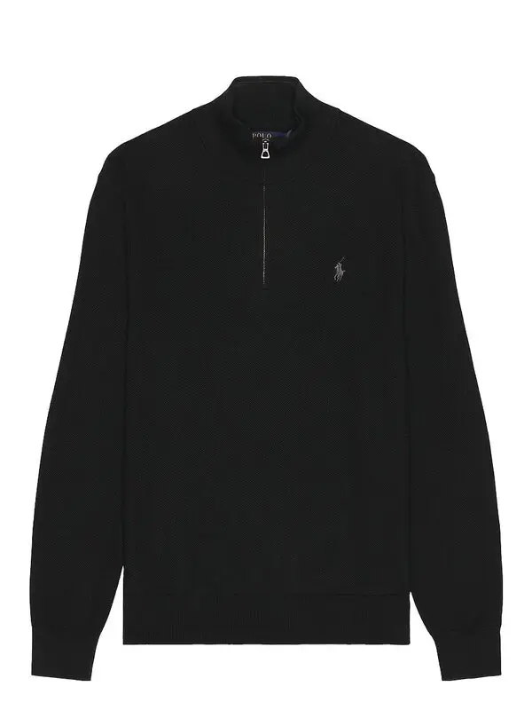 Polo Ralph Lauren Cotton 1/2 Zip Pullover Sweater - Black