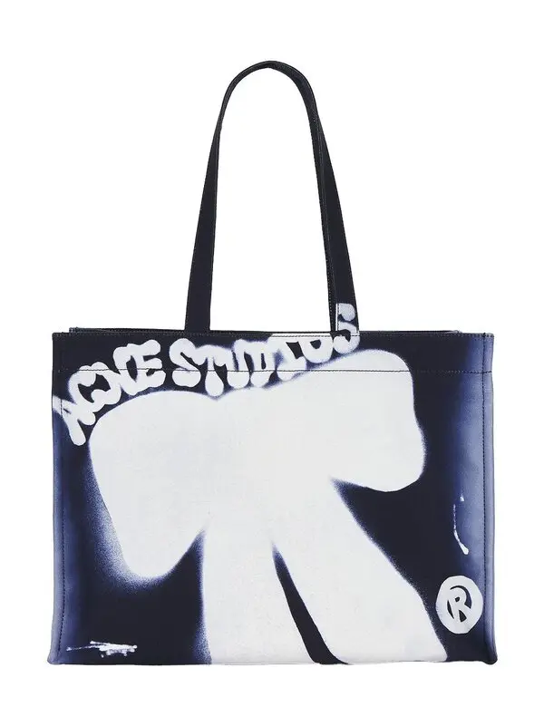 Acne Studios Spray Bow Shopper Bag - Navy Blue