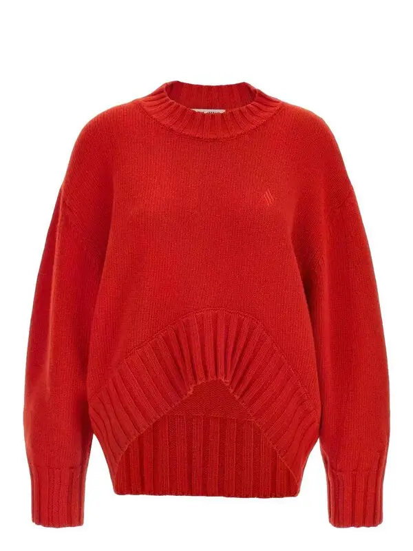 Attico Logo Asymmetrical Hem Knitwear - Red
