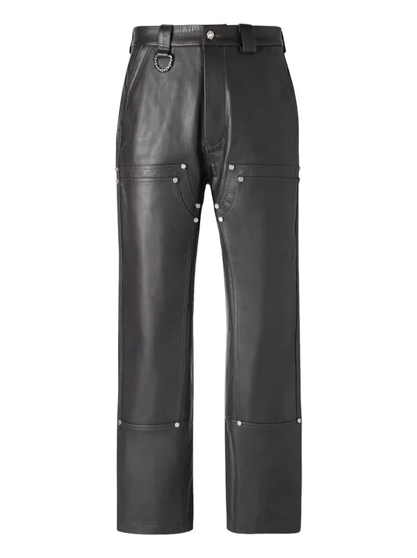 424 Hoorsenbuhs Straight-leg Leather Trousers - Black