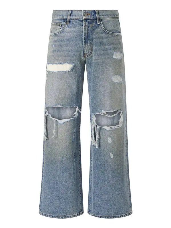 SATOSHI NAKAMOTO Blessed To Be Stressed Straight-leg Jeans - Blue