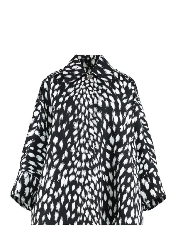 Givenchy Short Cocoon Trench In Animal Print Cotton - Multicolor